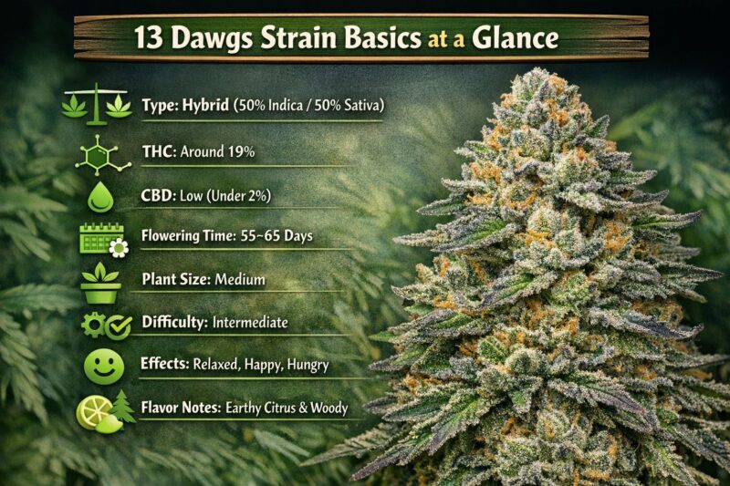 13 Dawgs Strain Review: Effects, Flavor, Genetics, Grow Tips
